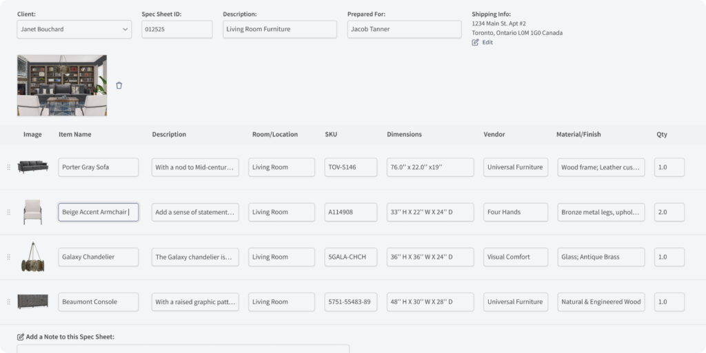 Interior Design Specification Software | DesignFiles